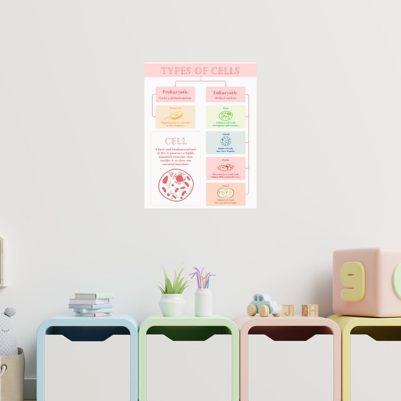 Cell Types Poster, Biology Poster, Educational Print, Montessori ...