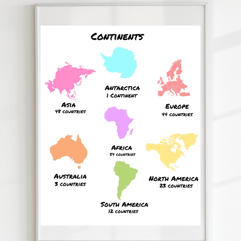 7 Continents Art - Etsy
