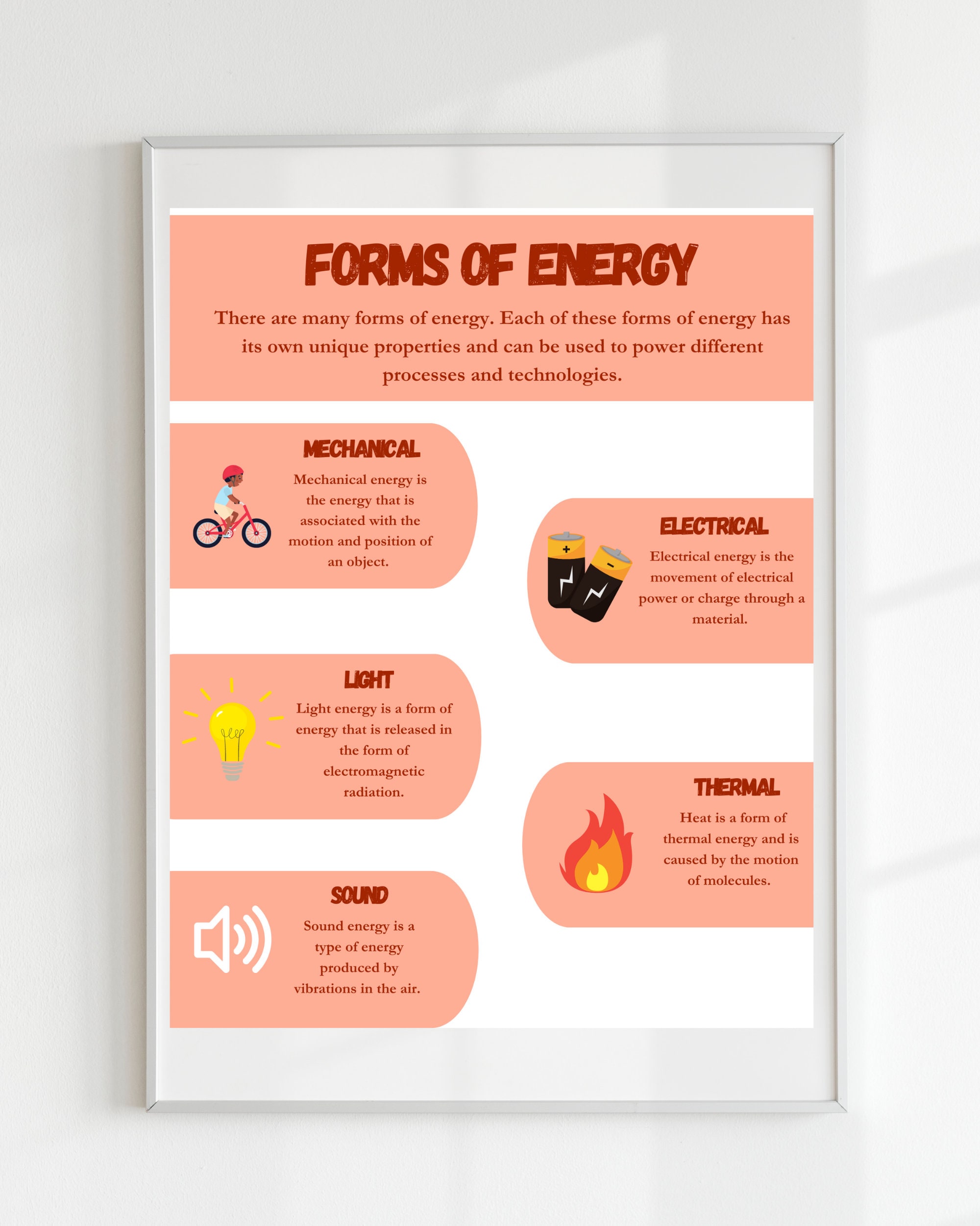 Forms of Energy Poster, Energy Types, Chemistry Poster, Chemistry ...