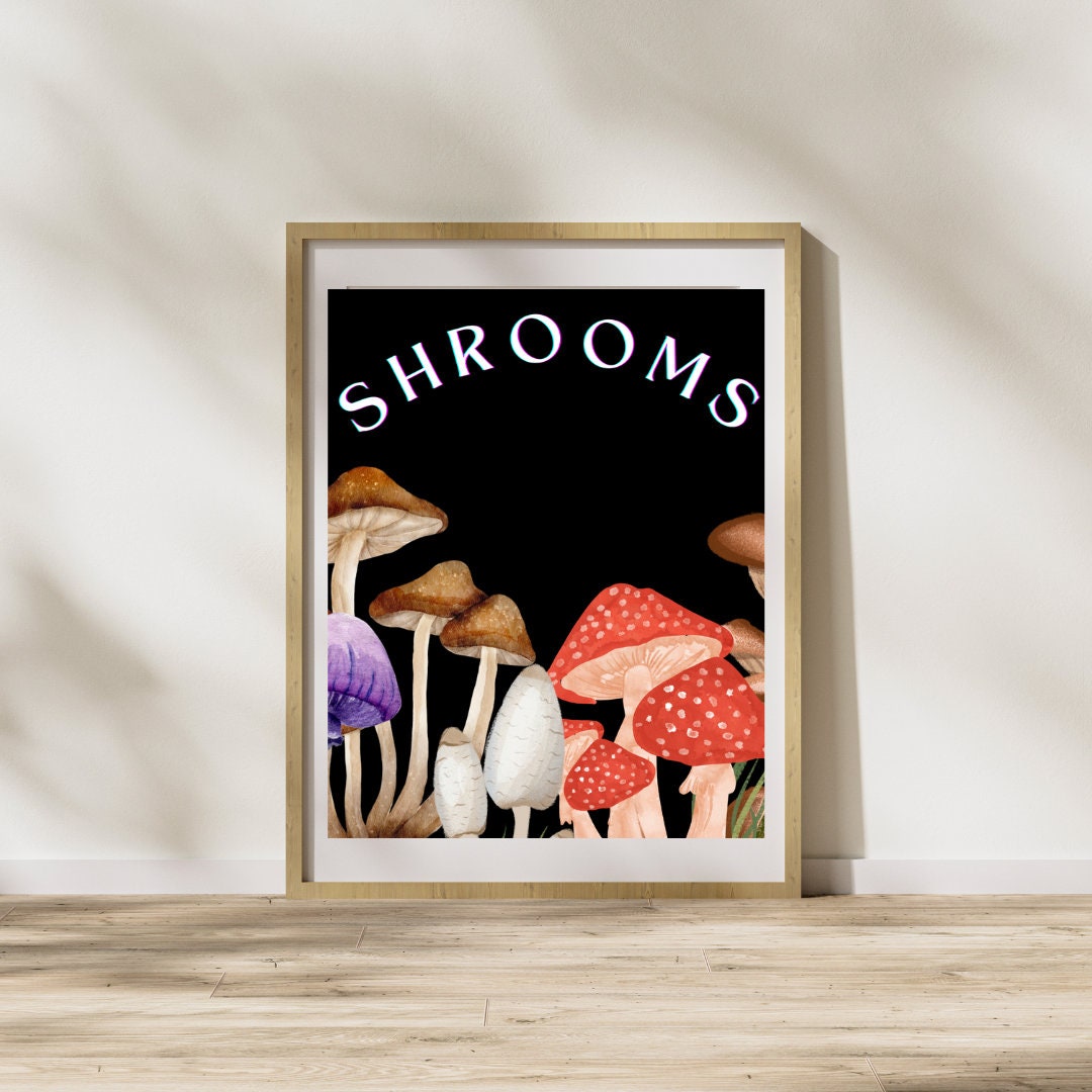 Types of Mushrooms Poster, Printable Wall Art, Home Decor, Fungi ...