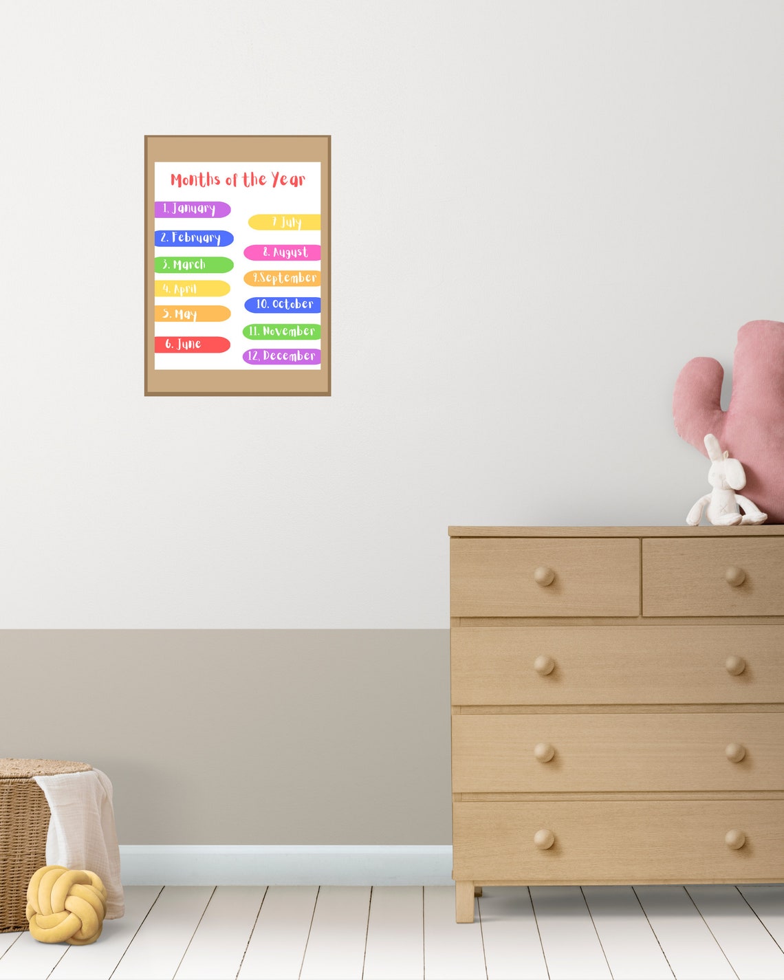 Months of the Year Poster, Educational Print, Printable, Montessori ...