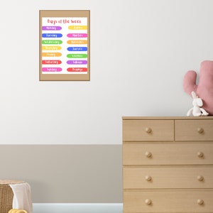Days of the Week English and Spanish Poster, Educational Print ...