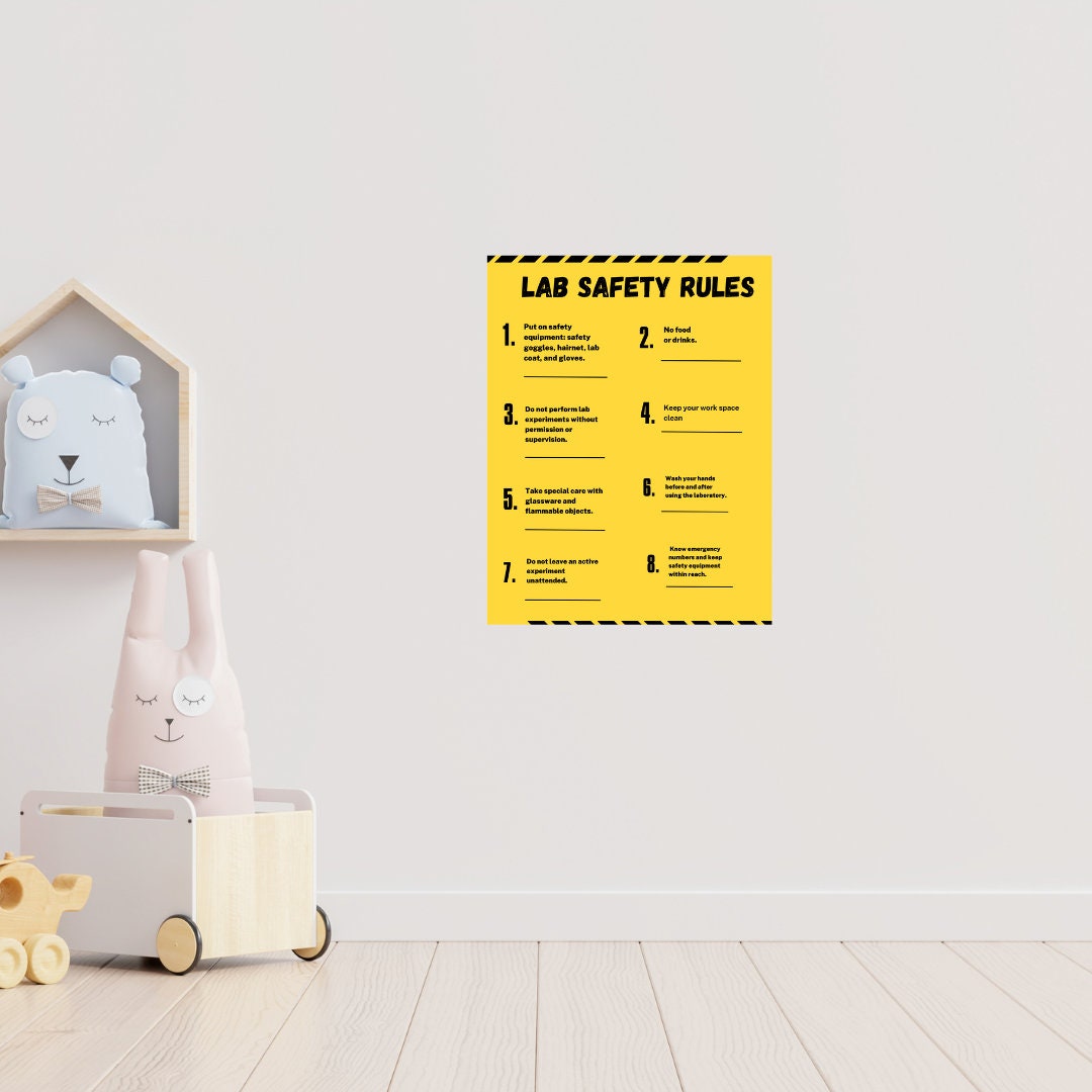 Lab Safety Poster, Chemistry Lab Poster, Classroom Safety Poster ...