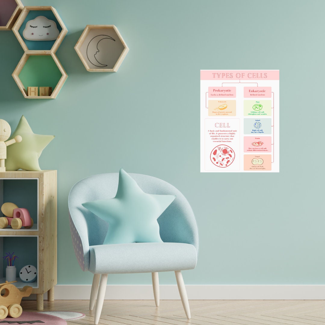 Cell Types Poster, Biology Poster, Educational Print, Montessori ...