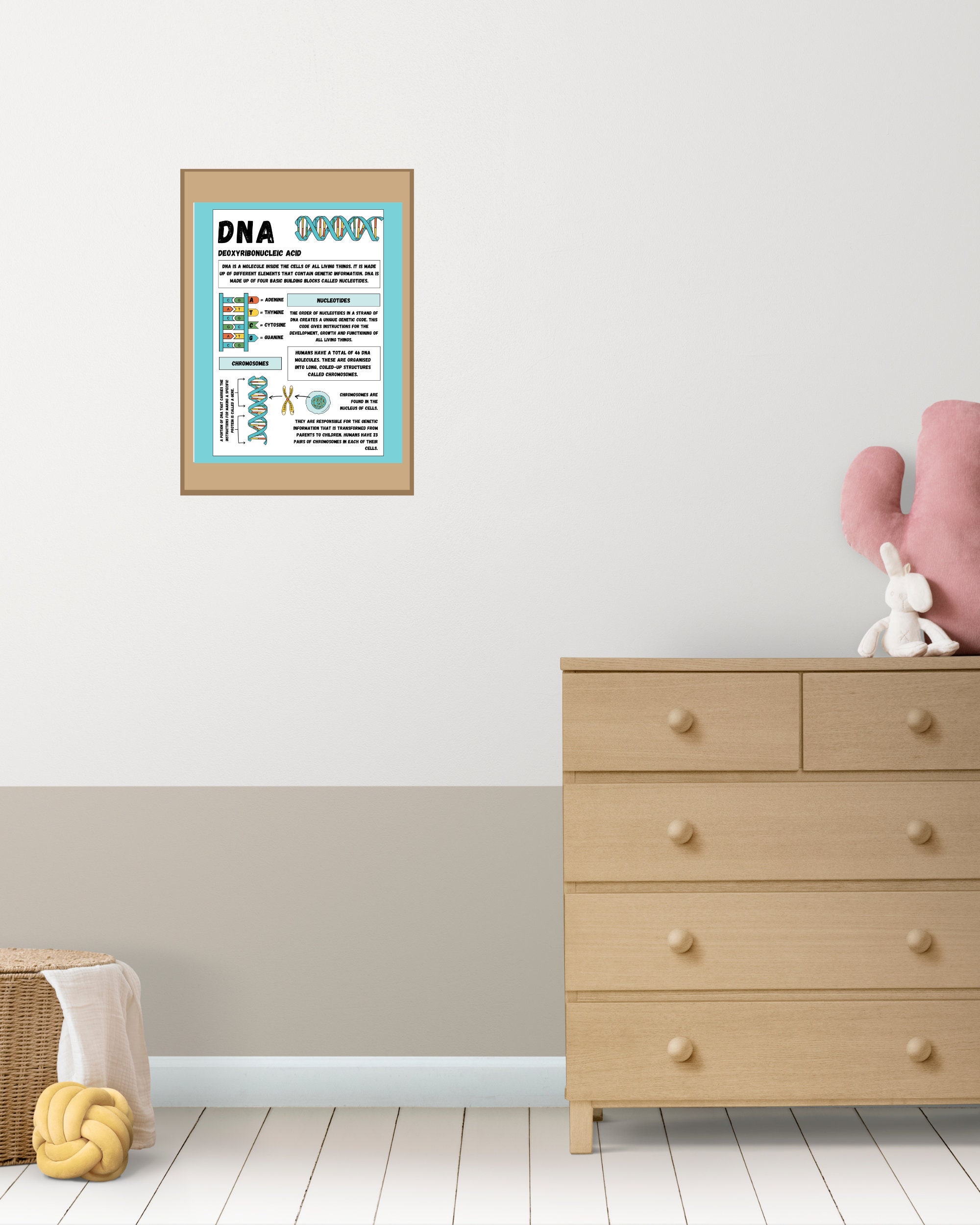 DNA Biology Poster, Education Print, Classroom Art Poster, DIGITAL ...