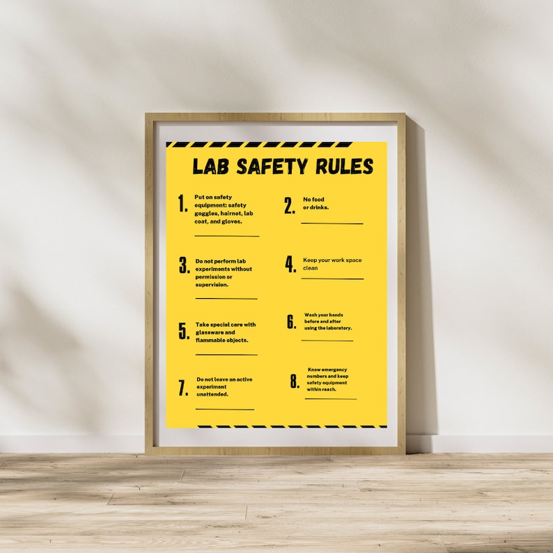 Lab Safety Poster, Chemistry Lab Poster, Classroom Safety Poster ...