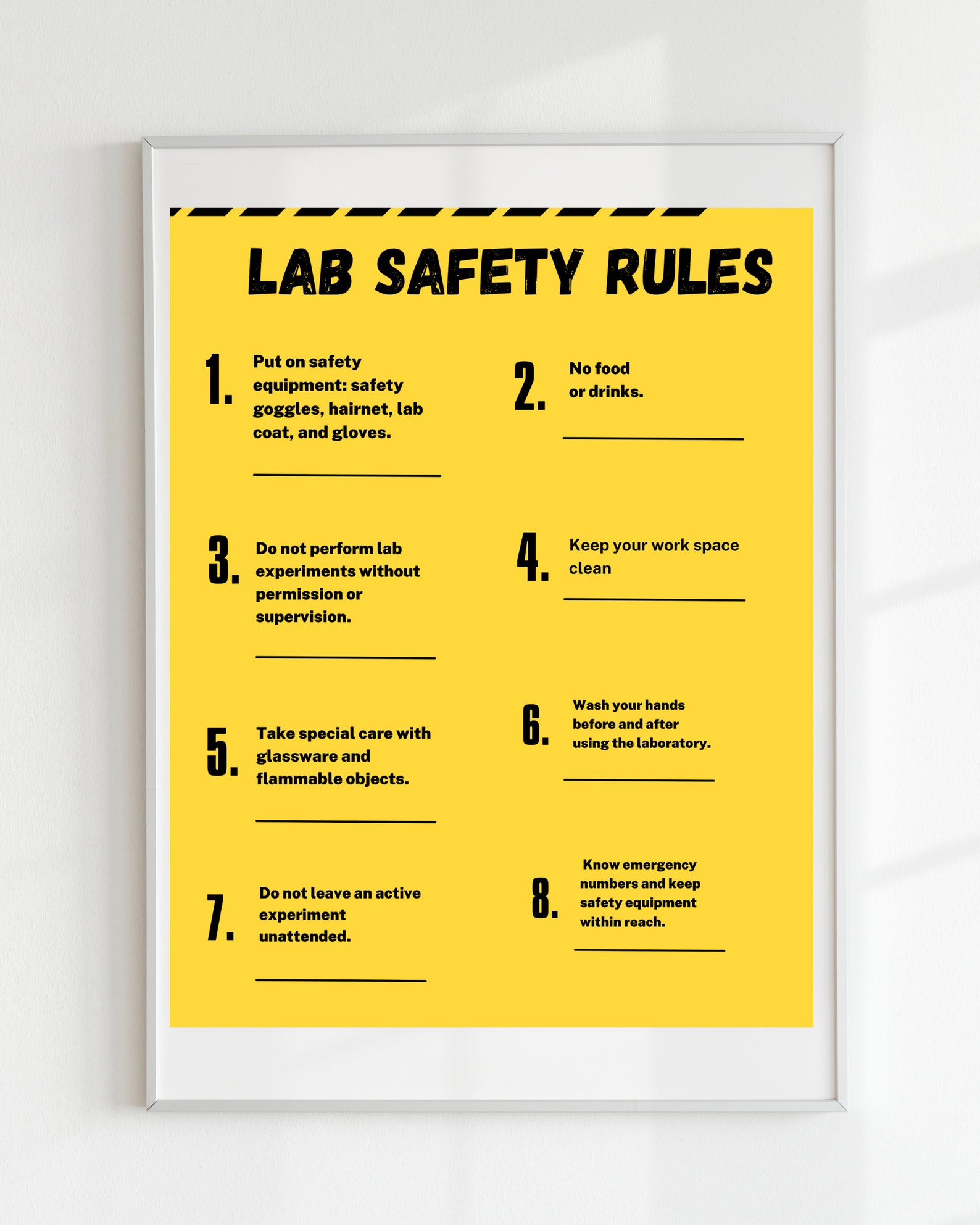 Lab Safety Poster, Chemistry Lab Poster, Classroom Safety Poster ...