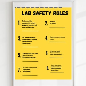 Lab Safety Poster, Chemistry Lab Poster, Classroom Safety Poster ...