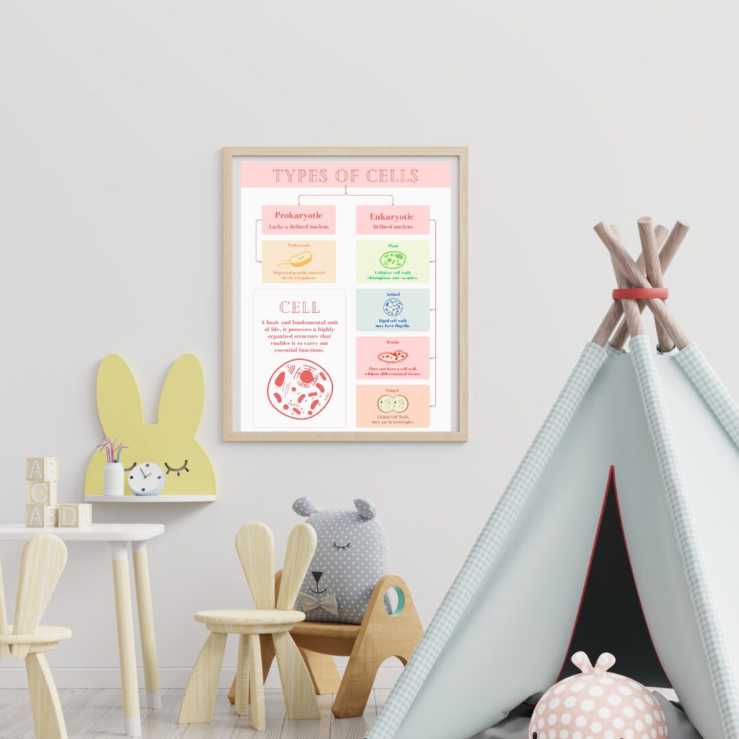 Cell Types Poster, Biology Poster, Educational Print, Montessori ...
