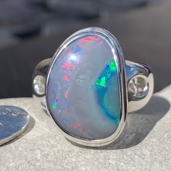 Rainbow Opal Ring - Etsy