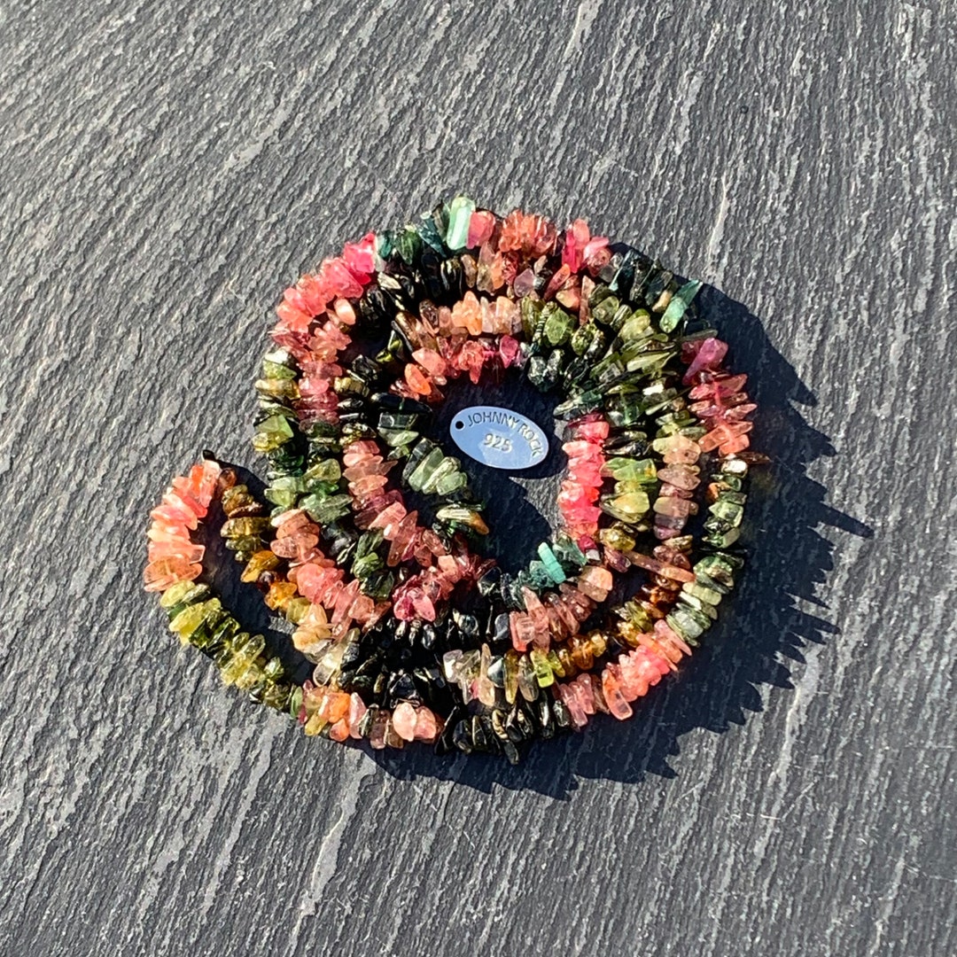 Mixed Tourmaline Chip Bead Long Beaded Necklace, Brazil - Etsy