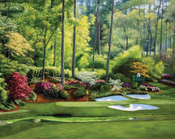 Golf Course Painting, Augusta National Golf Club GA, #12 Golden Bell ...