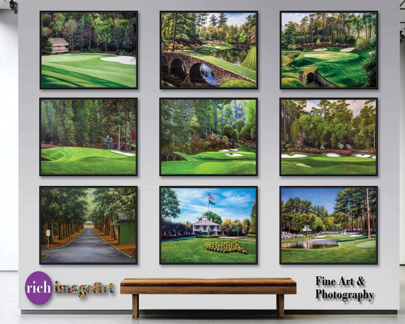 Amen Corner Augusta National Golf Club, 3 Three Canvas Frames Oil ...