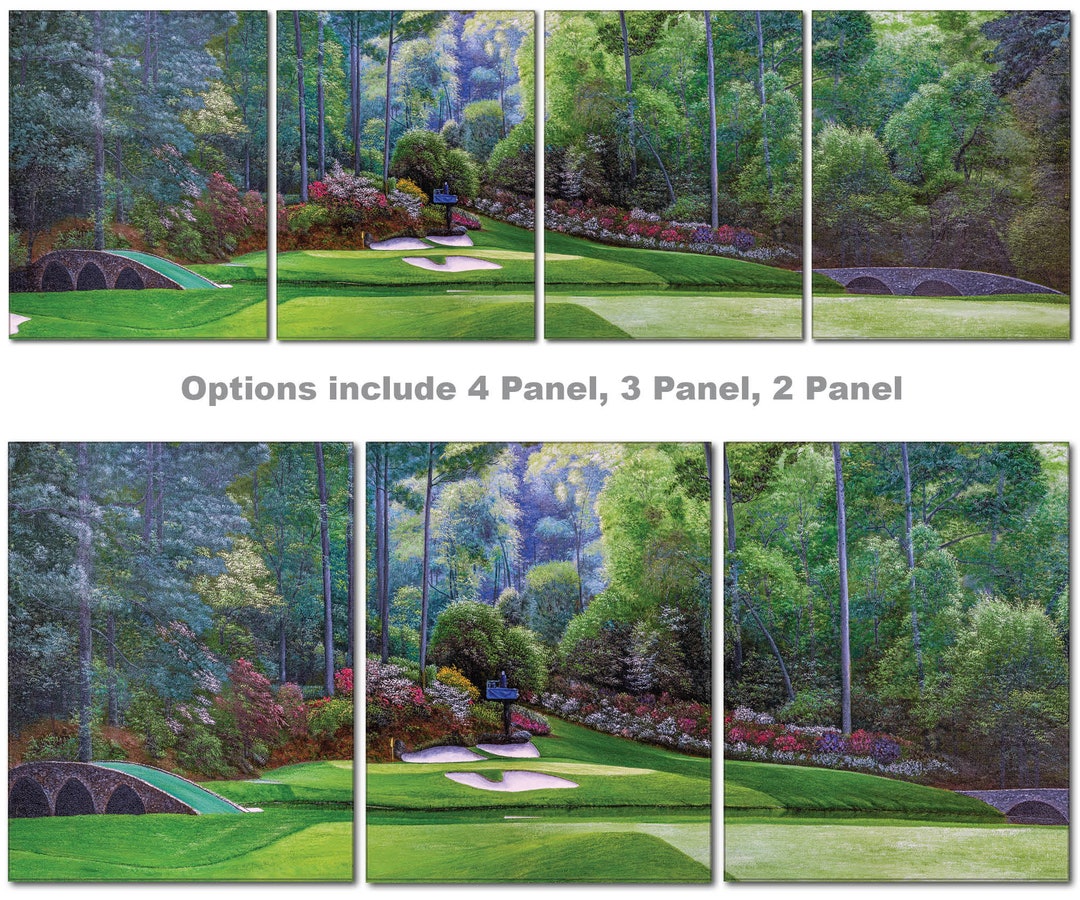 Augusta National Golf Club Split Canvas Frames Hole 12 Golden Bell ...