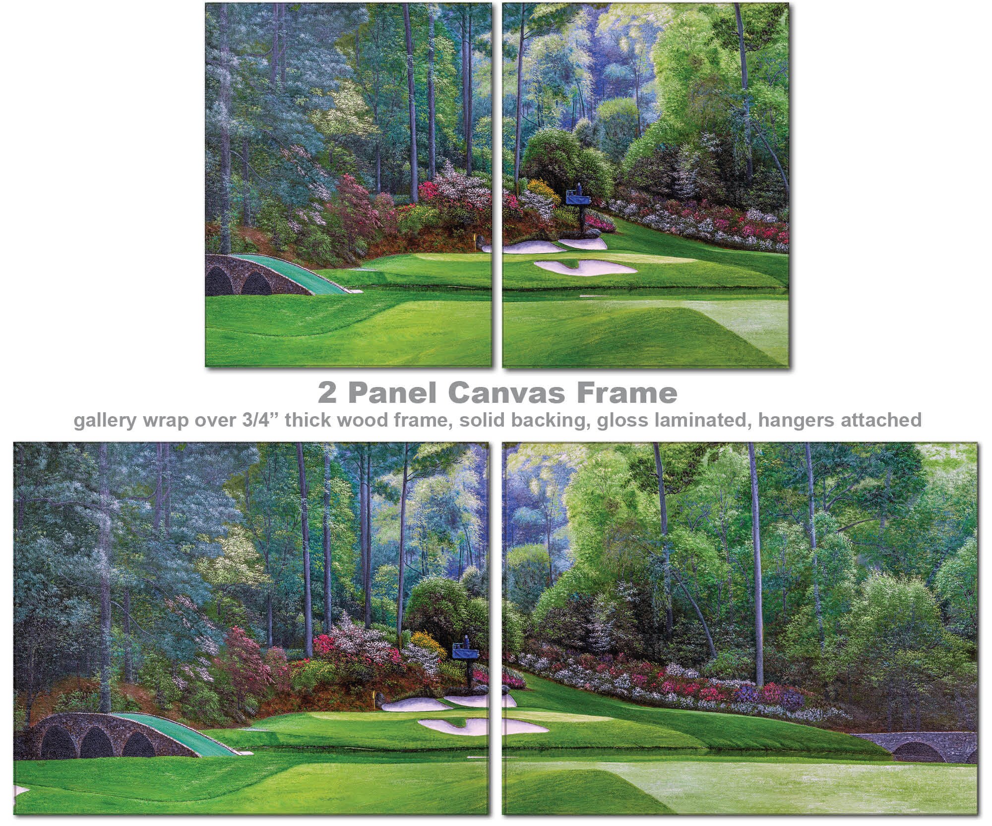 Augusta National Golf Club Split Canvas Frames Hole 12 Golden Bell ...