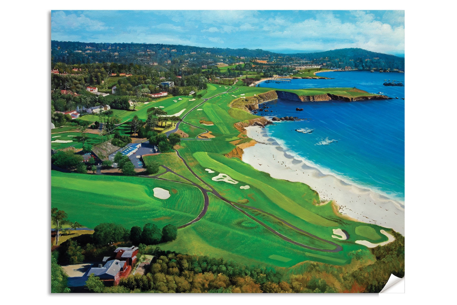 Pebble Beach Golf Links Golf Club Entire Course Aerial View AT&T Pro-am ...