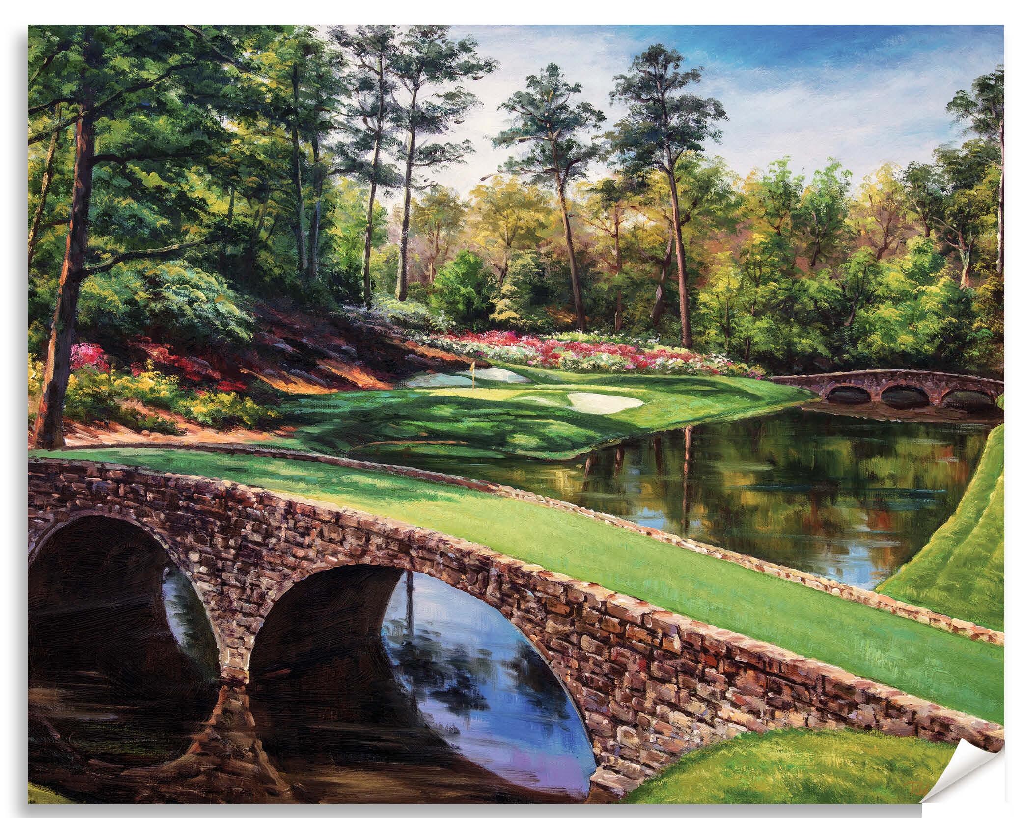 Augusta National Golf Club, 4 Four Matte Paper or Canvas Frames Oil ...