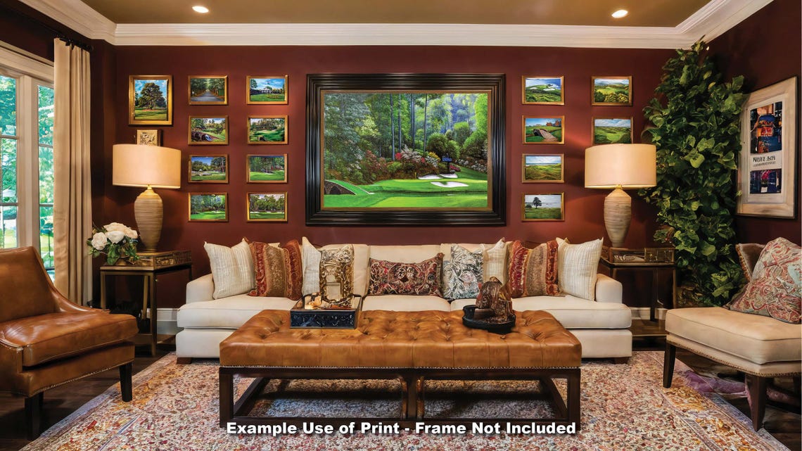 Augusta National Golf Club Amen Corner Hole 12 Golden Bell Oil Painting ...