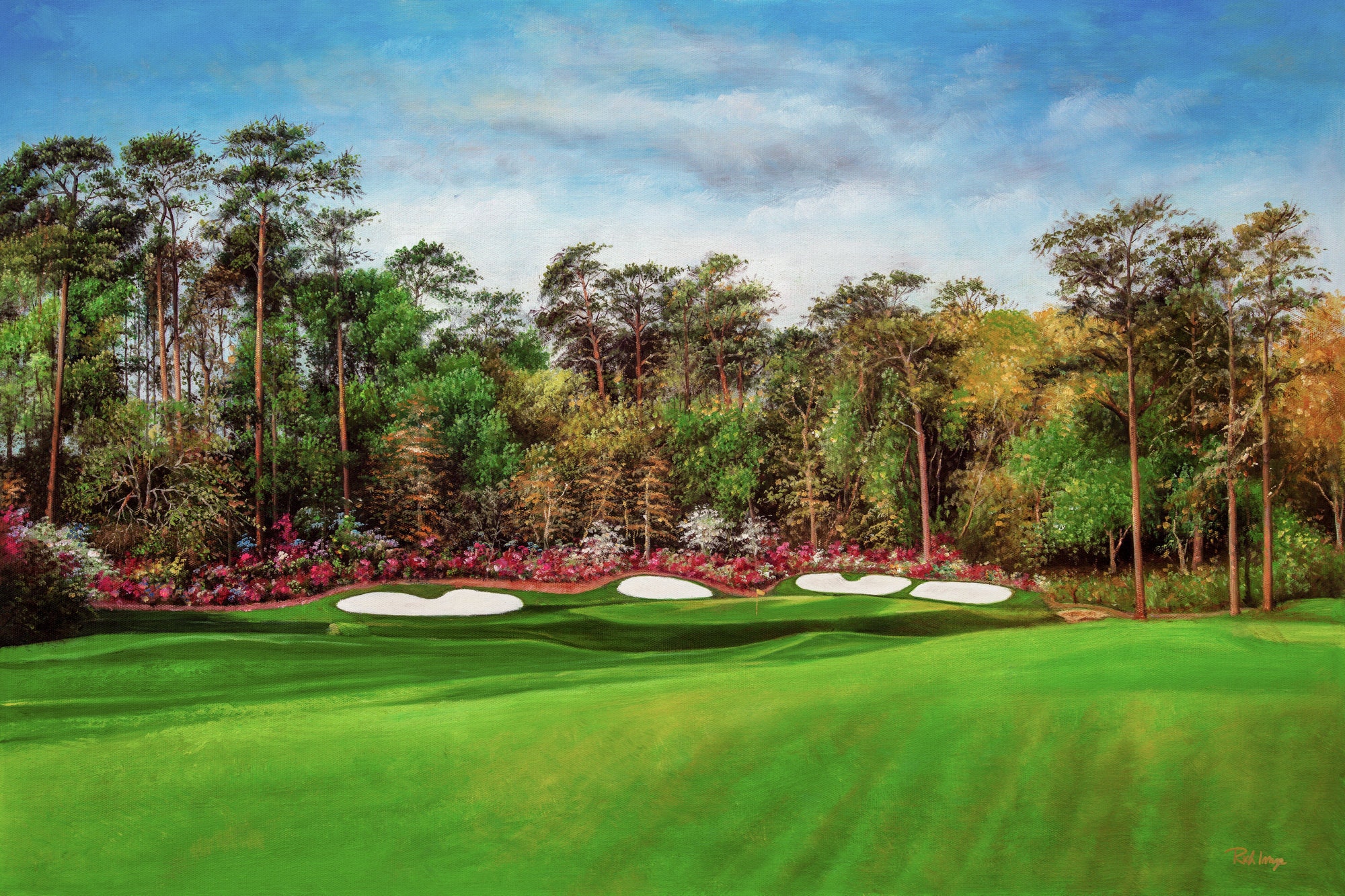 Augusta National Golf Club Hole 13 Azalea Amen Corner Oil Painting ...