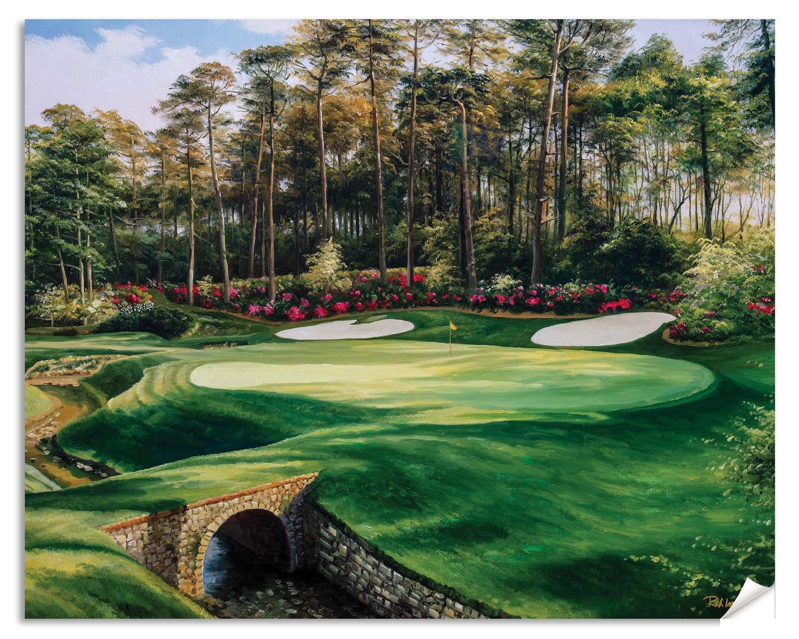 Amen Corner Augusta National Golf Club, 3 Three Canvas Frames Oil ...