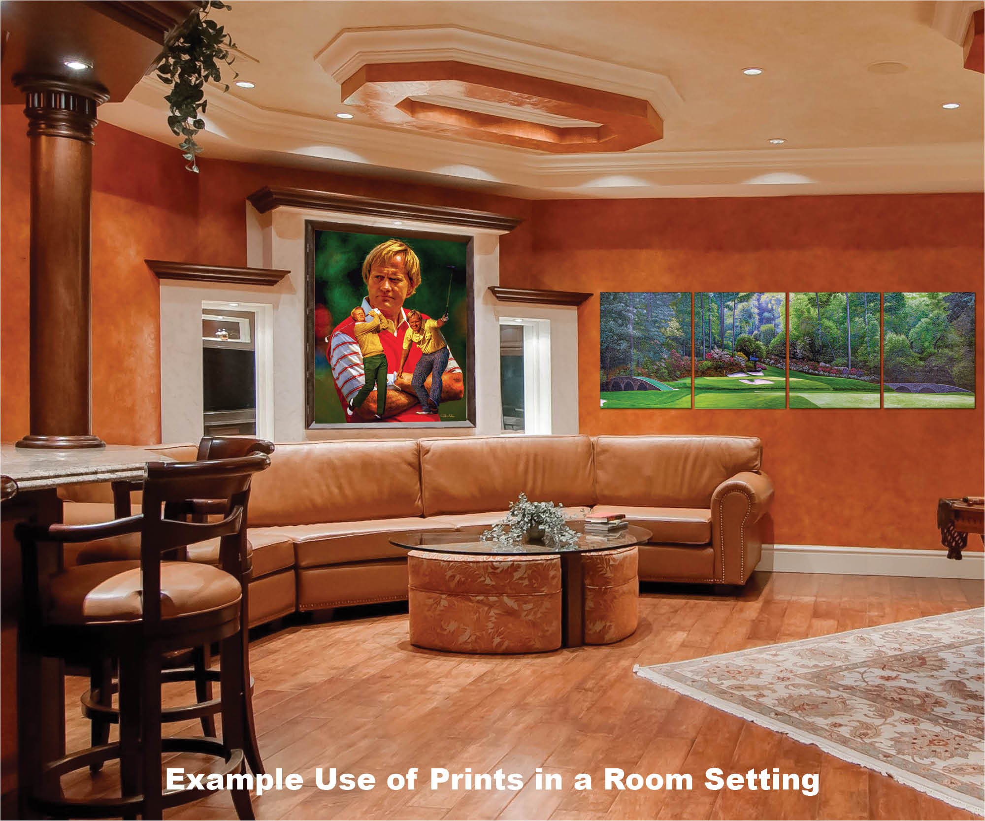 Augusta National Golf Club Split Canvas Frames Hole 12 Golden Bell ...