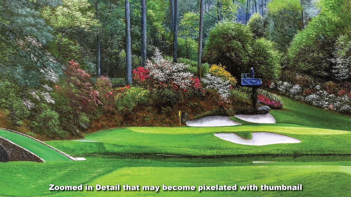 Augusta National Golf Club Amen Corner Hole 12 Golden Bell Oil Painting ...