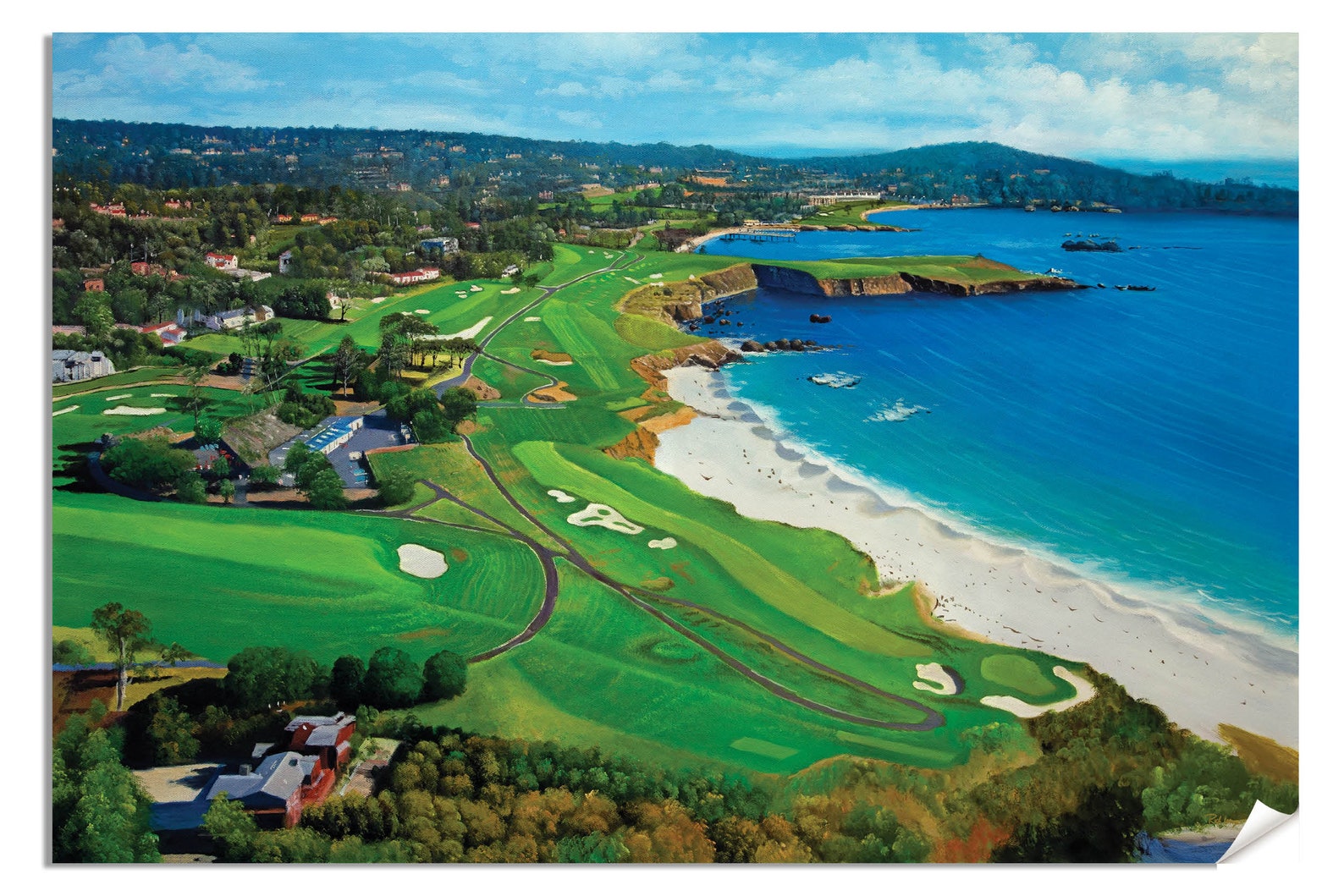 Pebble Beach Golf Links Golf Club Entire Course Aerial View AT&T Pro-am ...