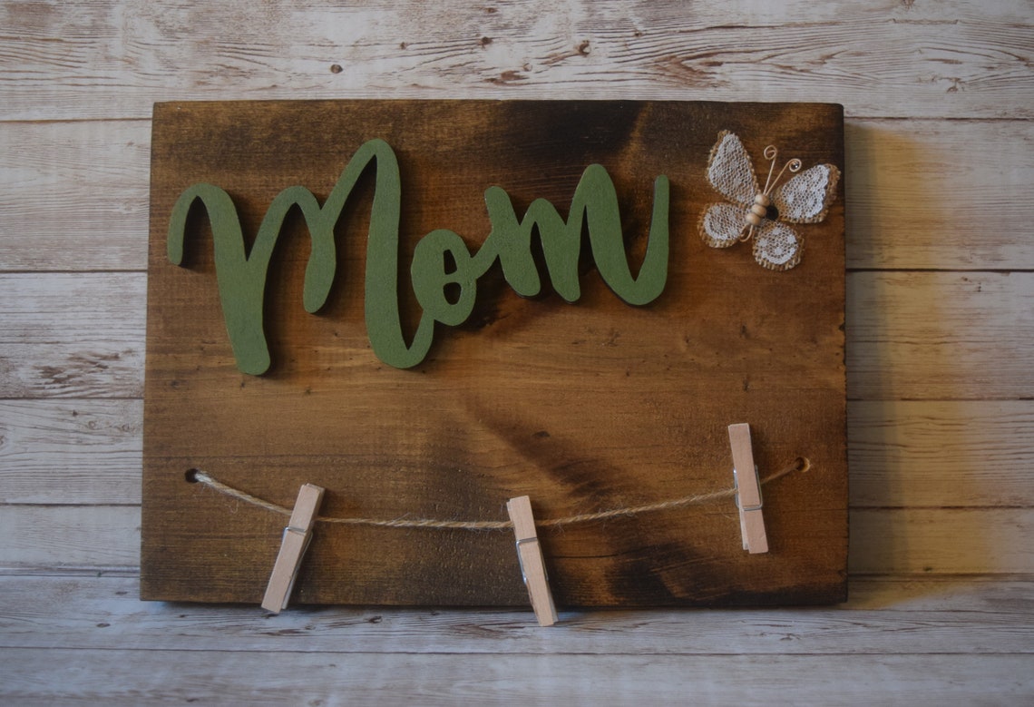 Wooden mom Picture Display Hanging Sign - Etsy