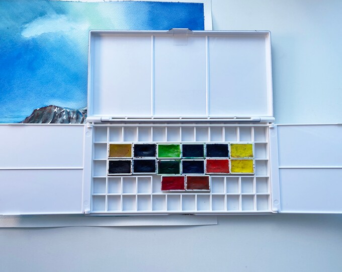 Fit 62 Colors | Plastic Watercolour Palette Empty Box | Large Travel ...