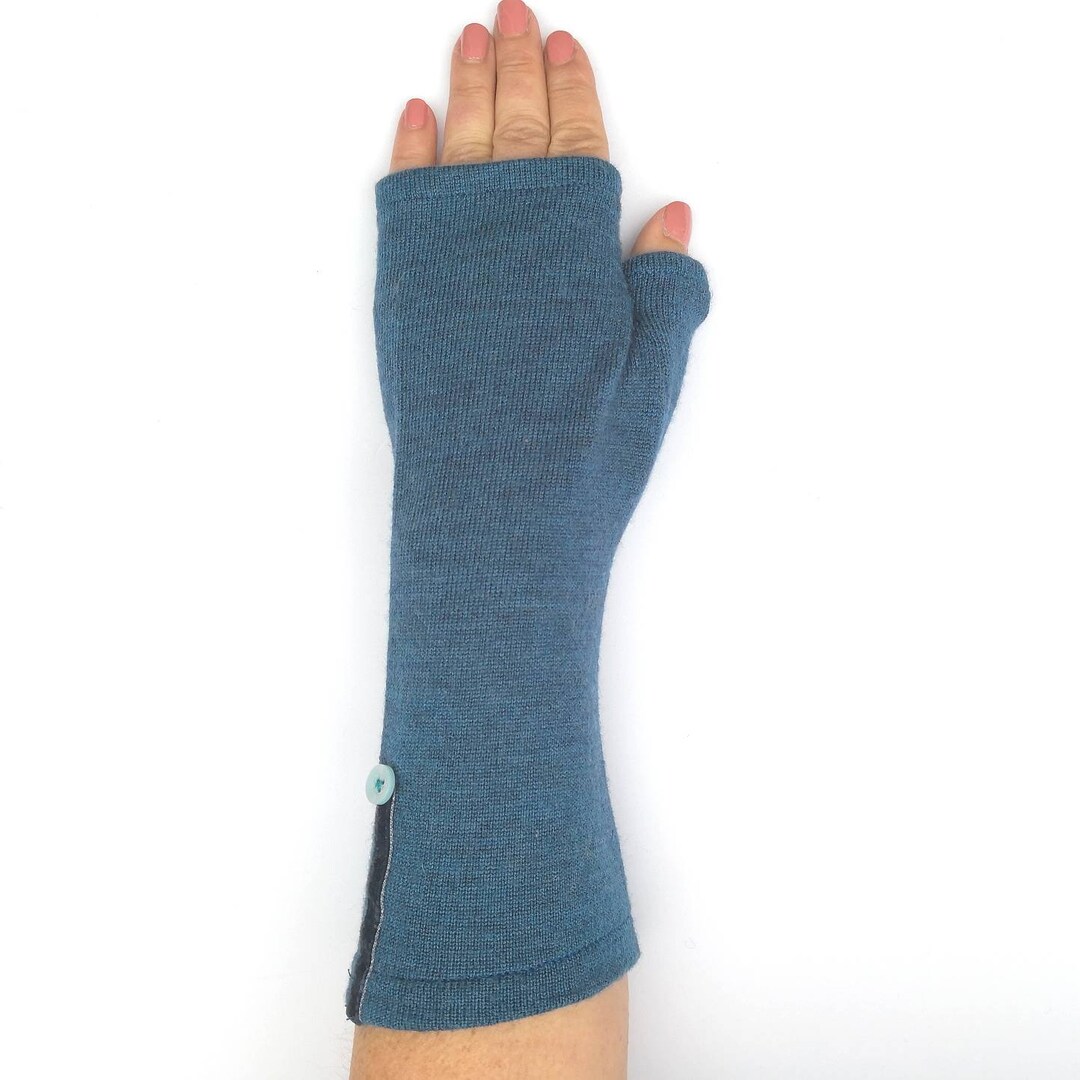 Marine Blue Upcycled 100% Merino Wool X- Long Kitten Mittens - Etsy