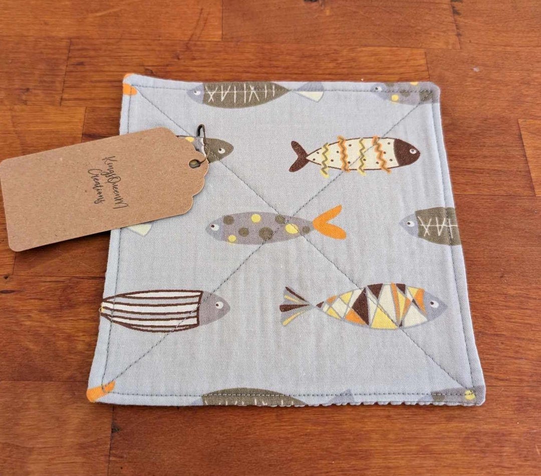 Handmade Fabric Jar Opener: Fish Print, Rubber Grip Aid - Etsy Canada