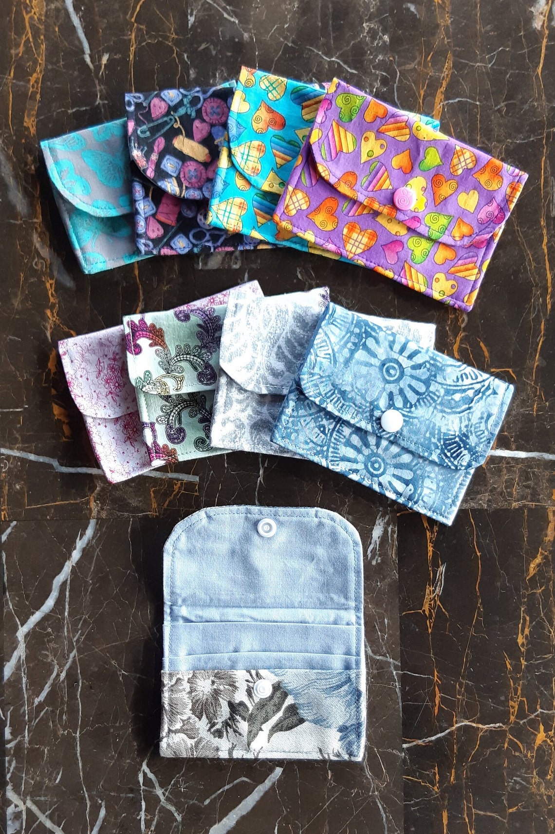 Handmade Fabric Card Wallet - Money Pouch - Card Holder - Etsy