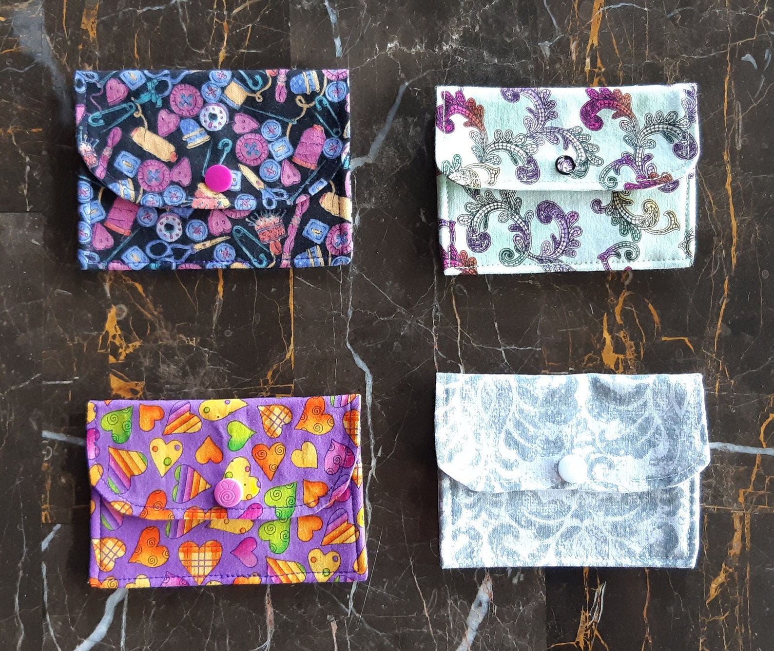 Handmade Fabric Card Wallet - Money Pouch - Card Holder - Etsy