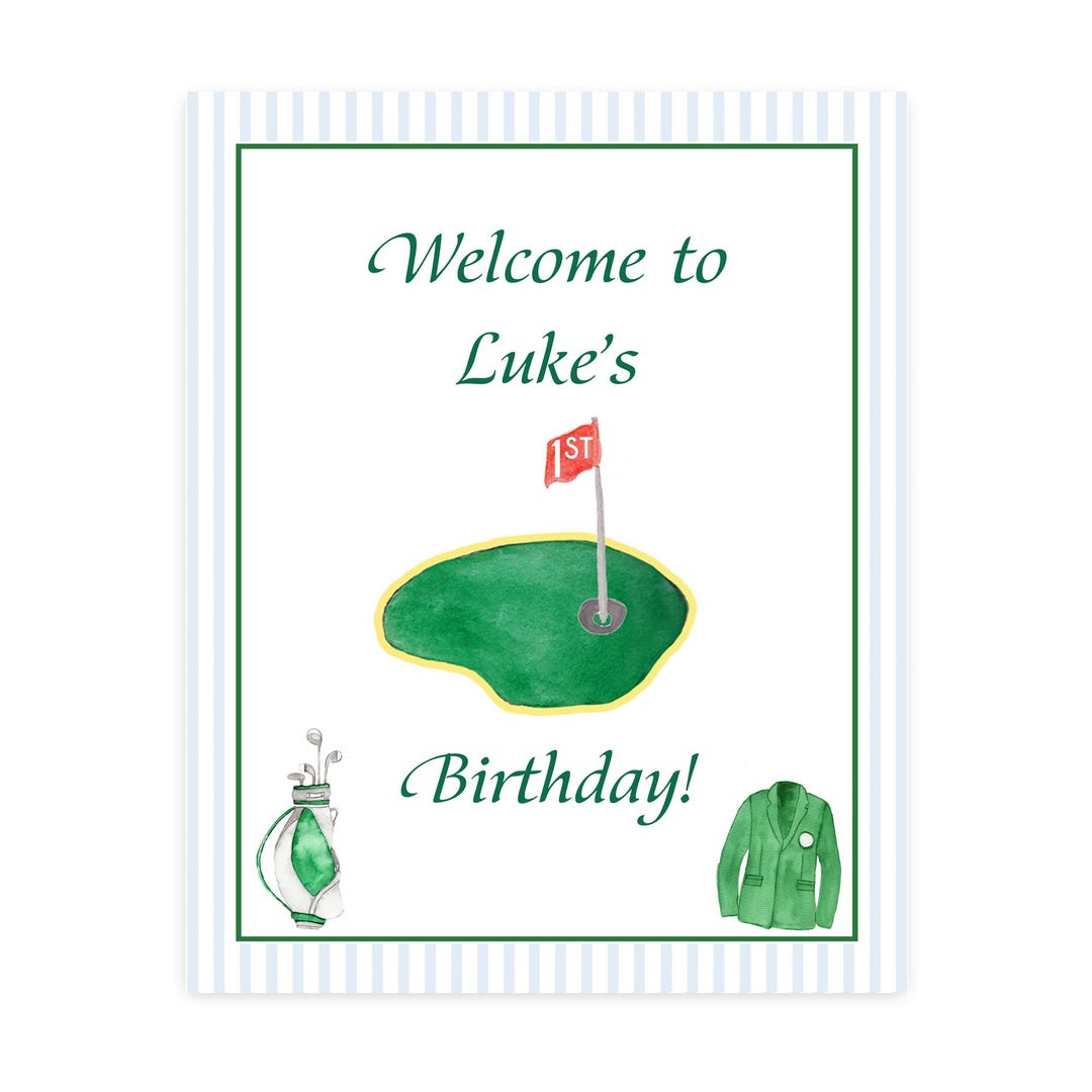 Golf Party Welcome Sign | Master's Birthday | Golf Themed Birthday ...