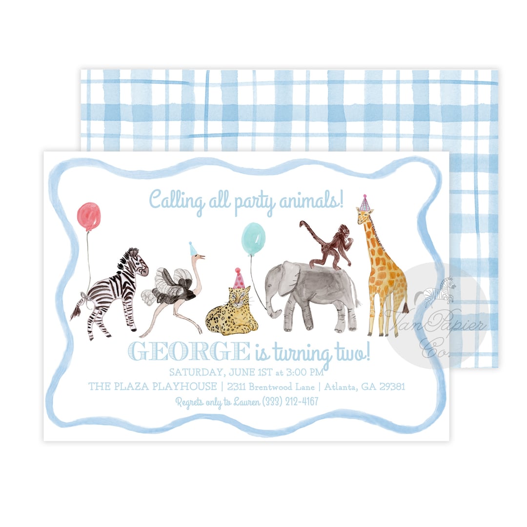Party Animals Birthday Invitation | Party Animals | Boys Birthday ...