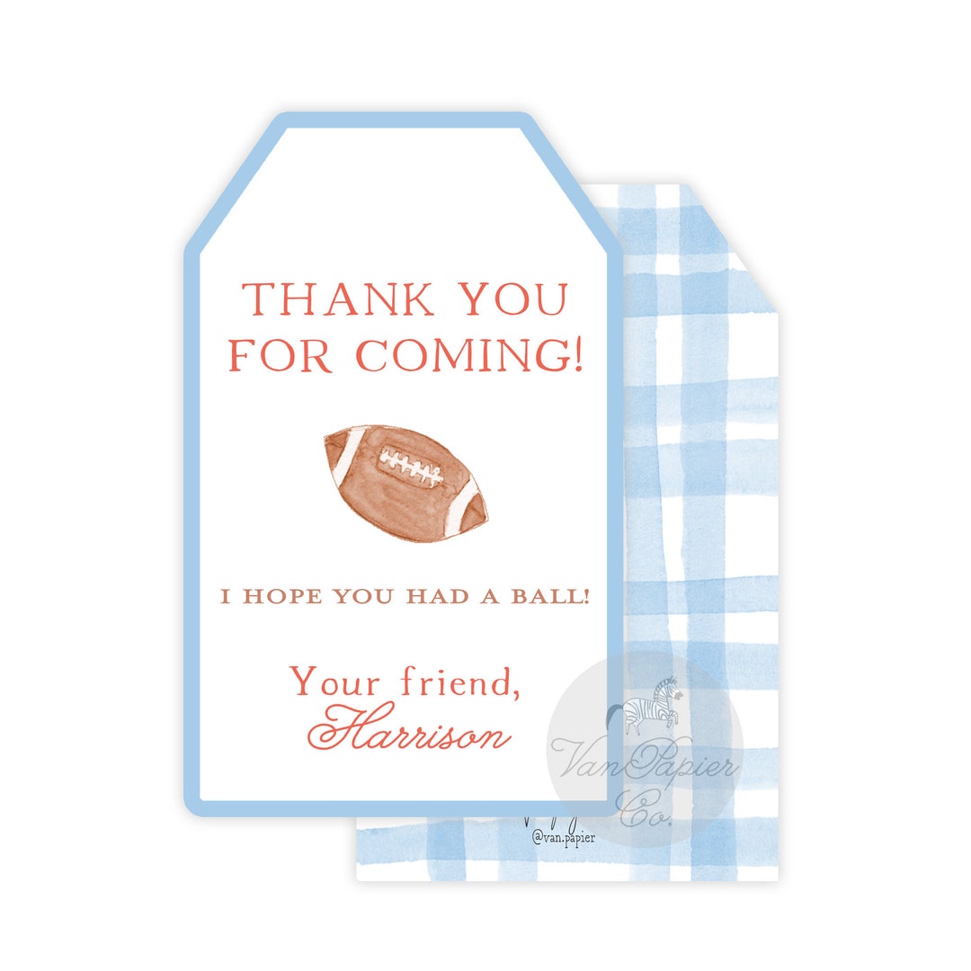 Watercolor Football Favor Tags Football Tags Football Party Fall ...
