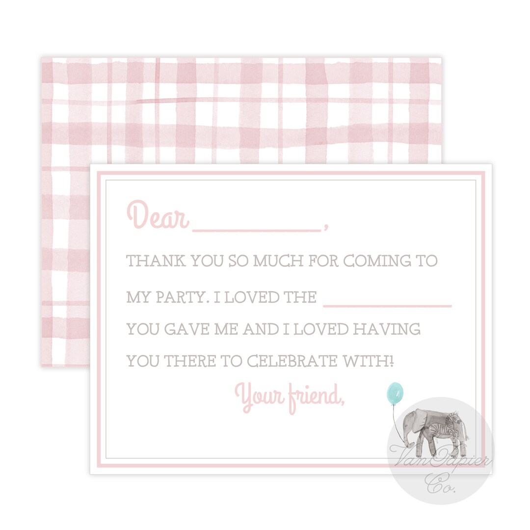 Party Animal Thank You Notes | Animal Birthday Thank Yous | Write-in ...