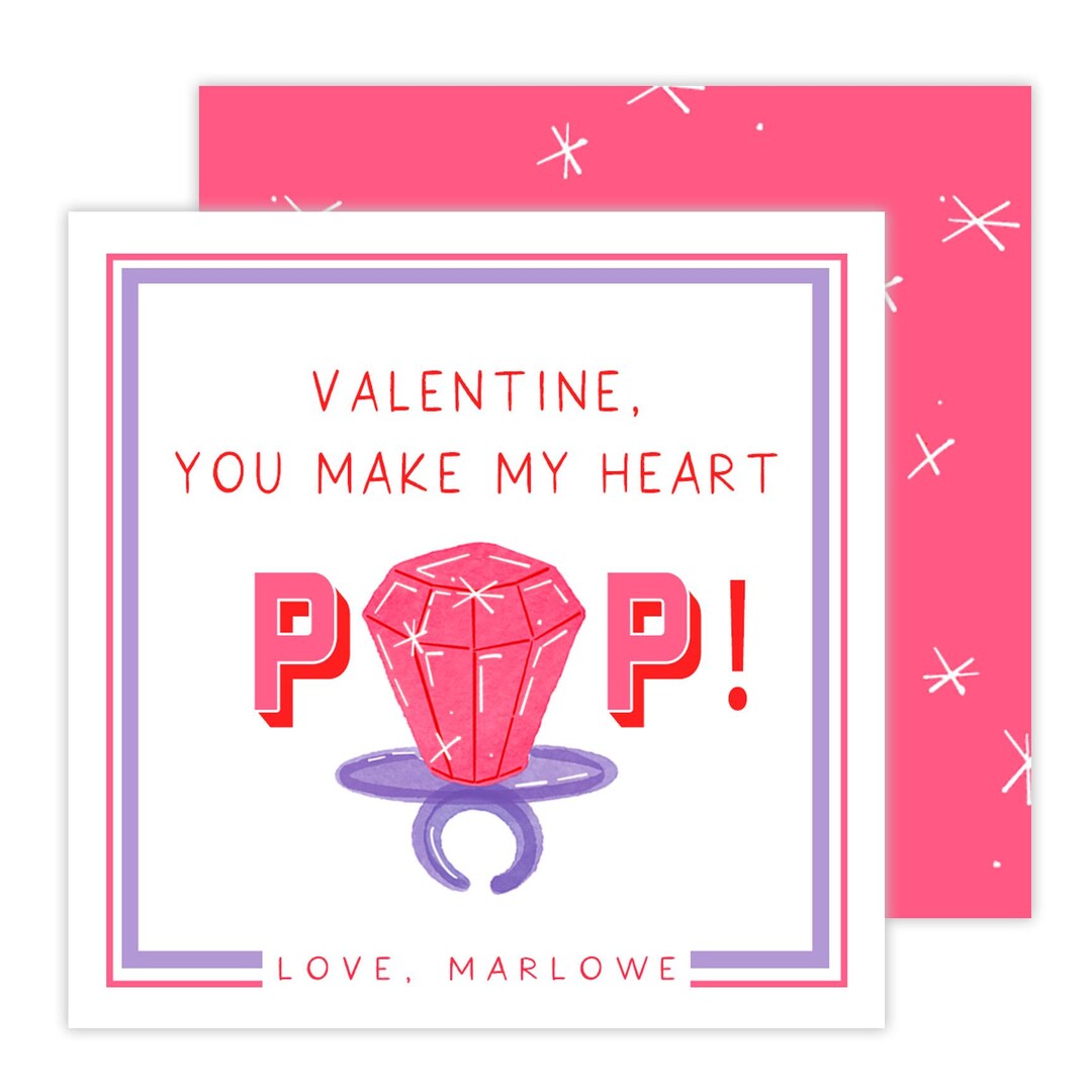 Make My Heart Pop Valentine, Valentine Class Tags, Ring Pop Valentine ...