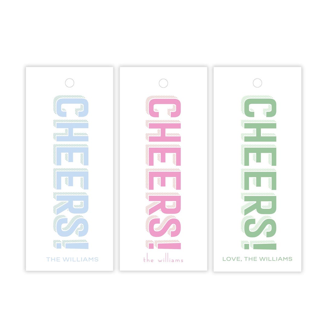Cheers Gift Tags | Custom Hanging Gift Tags | Cheers! Tags - Etsy