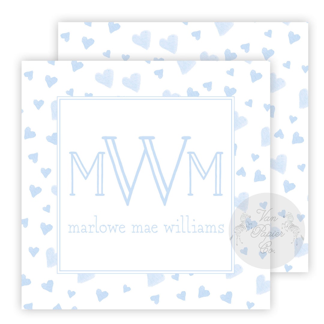 Watercolor Blue Hearts Calling Cards | Custom Gift Tags | Gift ...