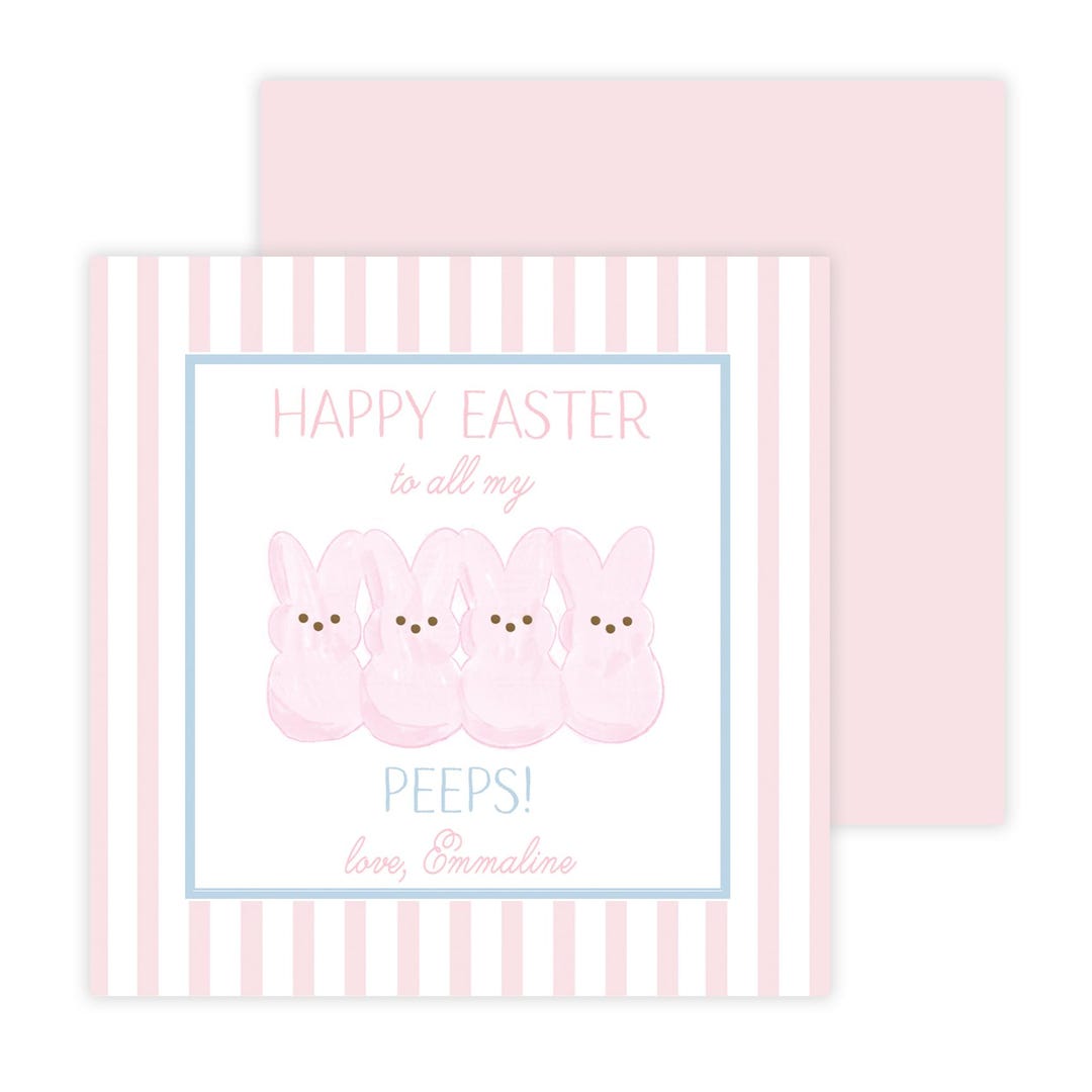 Pink Peeps Easter Tag | Happy Easter to All My Peeps | Easter Gift Tags ...