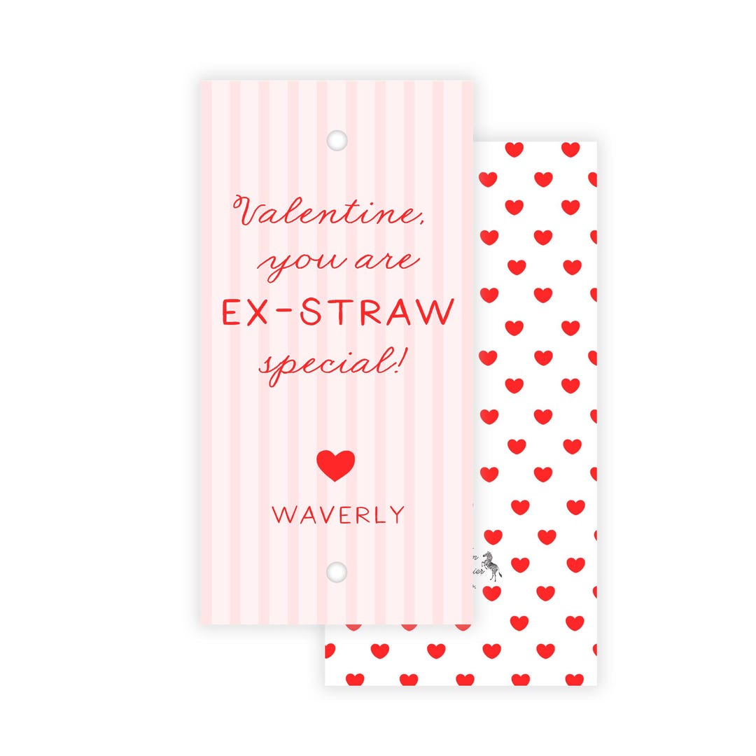 Ex-straw Special Valentine, Valentine Class Tags, Watercolor, Printed ...