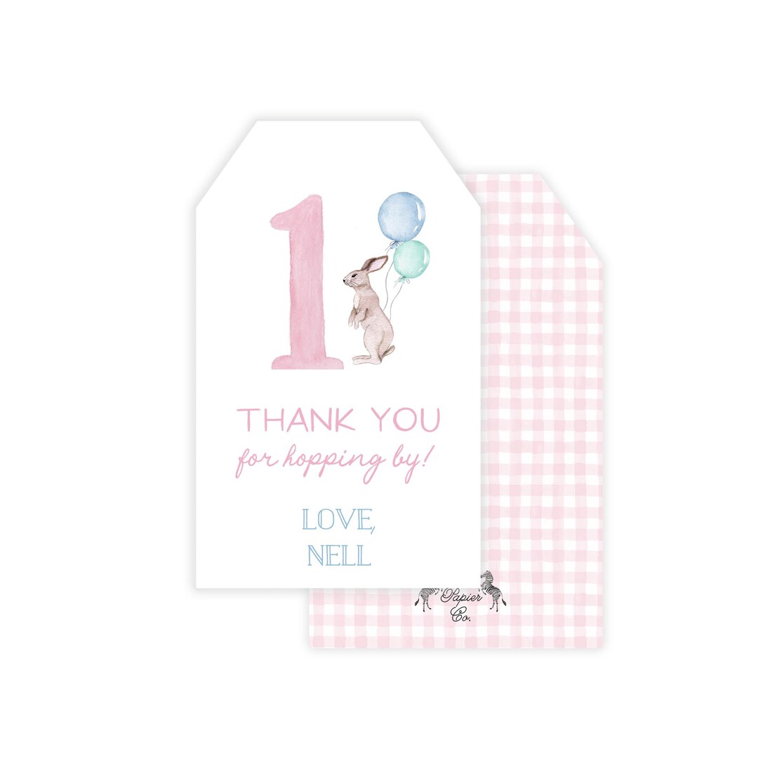 Bunny Favor Tags | Digital File or Printed Tags | Customizable Goody ...