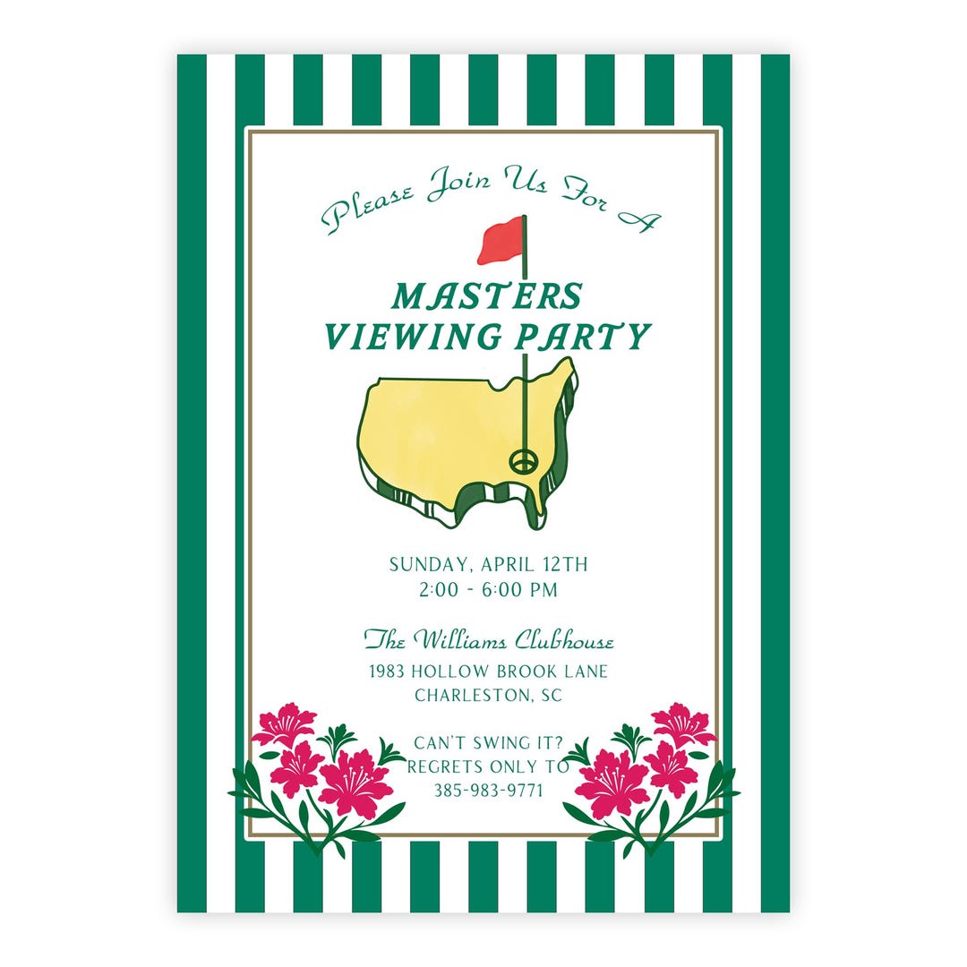 Masters Viewing Party Invitation | Masters Viewing Party | Masters ...