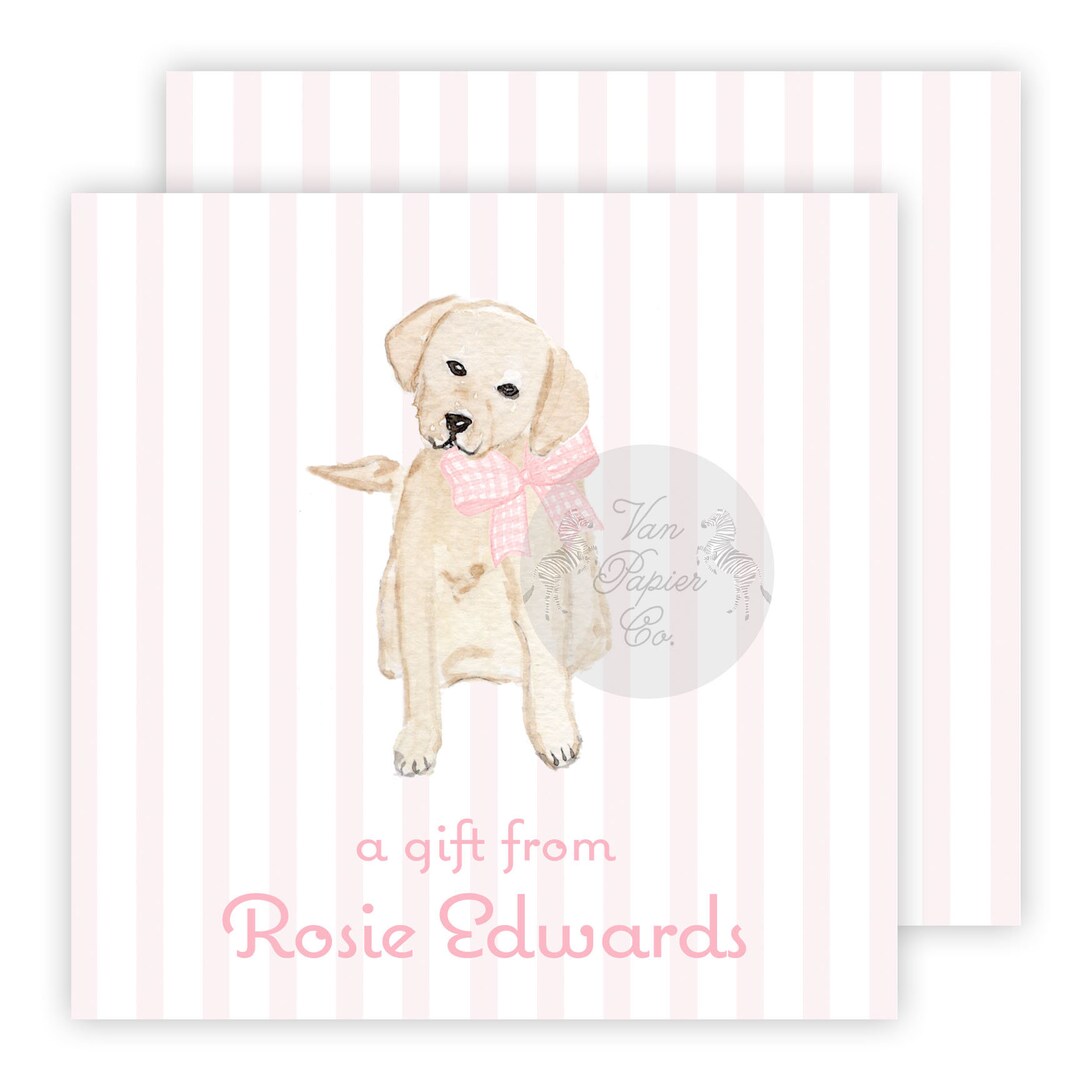 Watercolor Lab Pink Calling Cards | Custom Gift Tags | Gift Enclosure ...