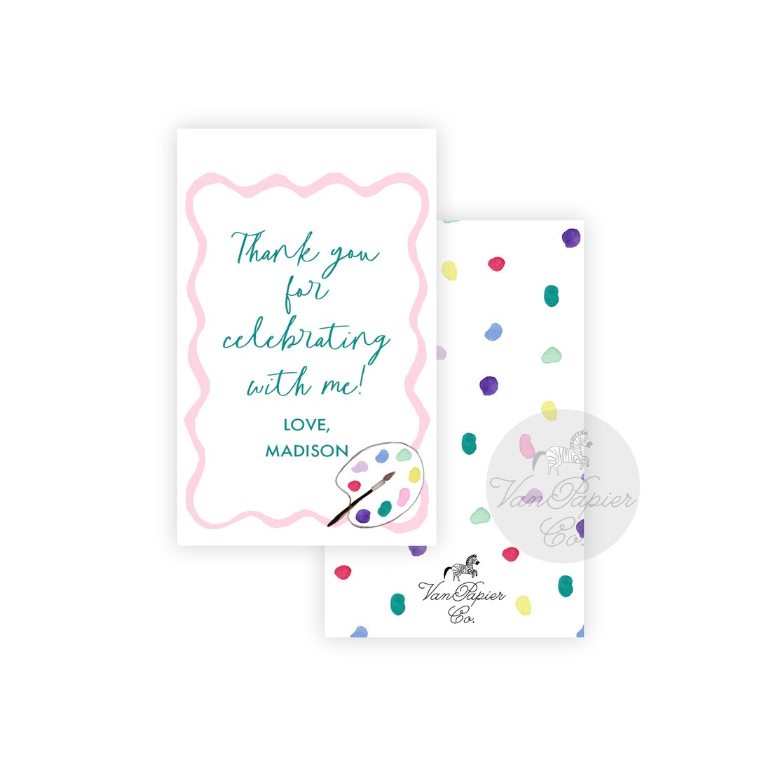 Watercolor Art Party Favor Tags | Paint Party Favor Tags | Paint Party ...