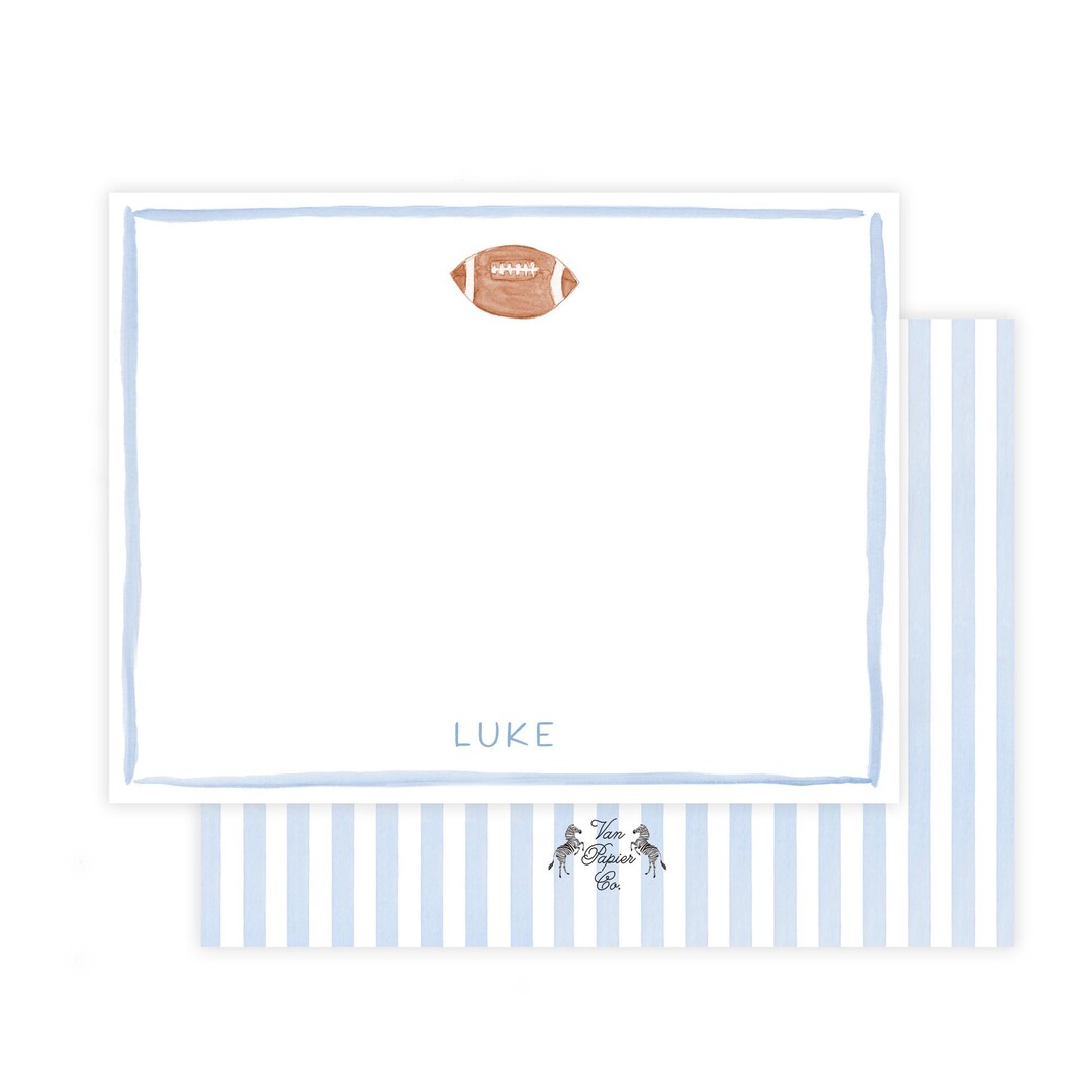 Watercolor Football Notecards | Football Stationery | Boys Stationery ...