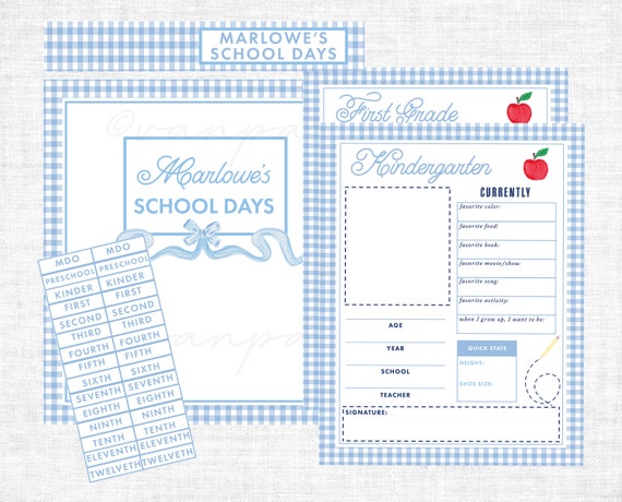 SET Custom School Memory Book Customizable School Memory - Etsy