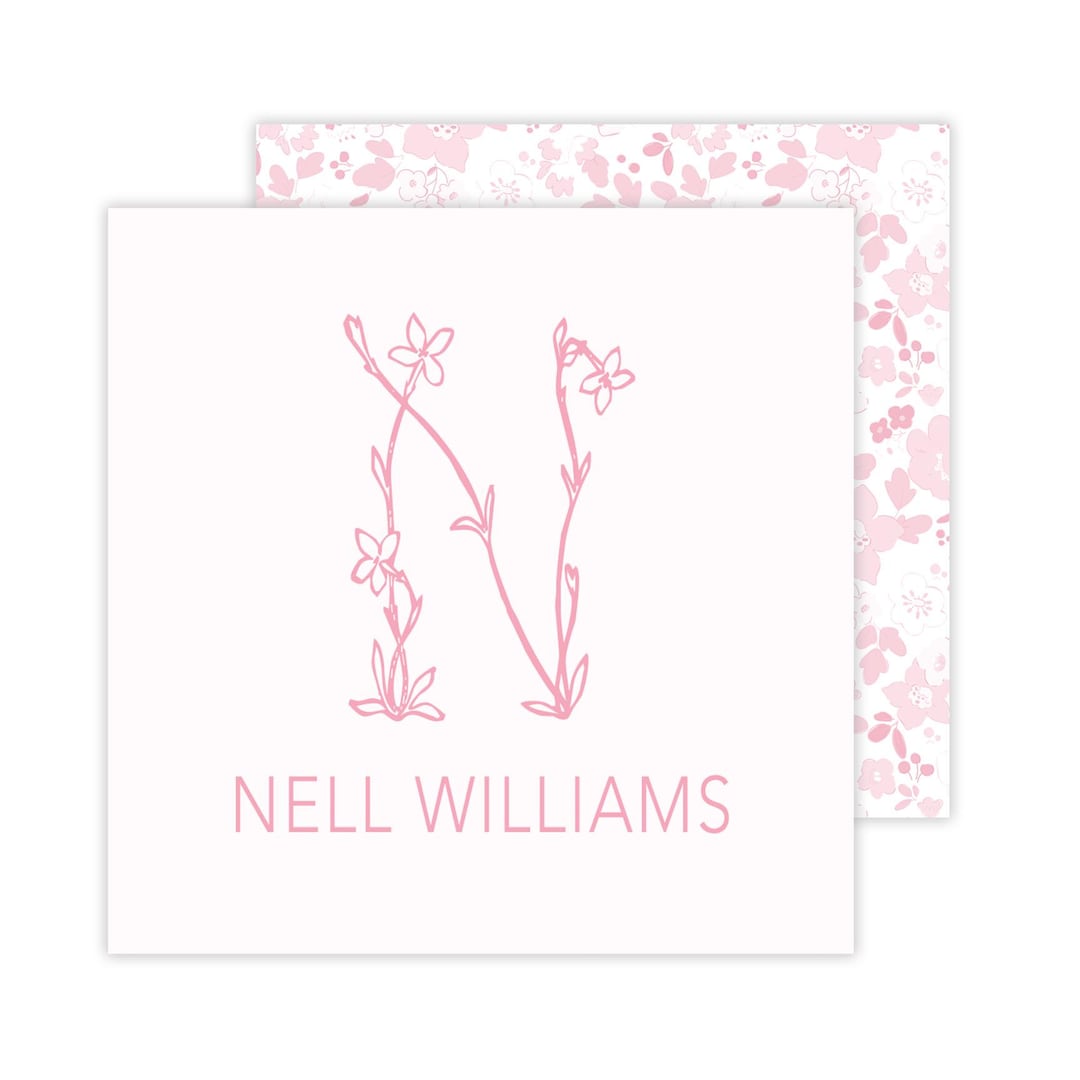 Pink Floral Name Calling Cards | Custom Gift Tags | Gift Enclosure ...