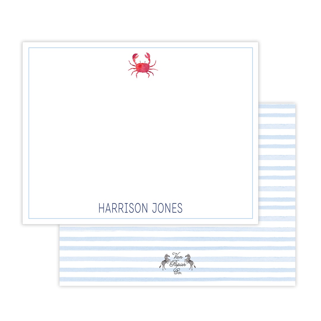 Watercolor Crab Notecards | Crab Stationery | Fathers Day Gift | Men's ...